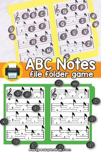 Music Notes Alphabet File Folder Game – Easy Peasy and Fun Membership