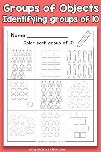 Counting Groups of Objects Worksheets – Ten – Easy Peasy and Fun Membership