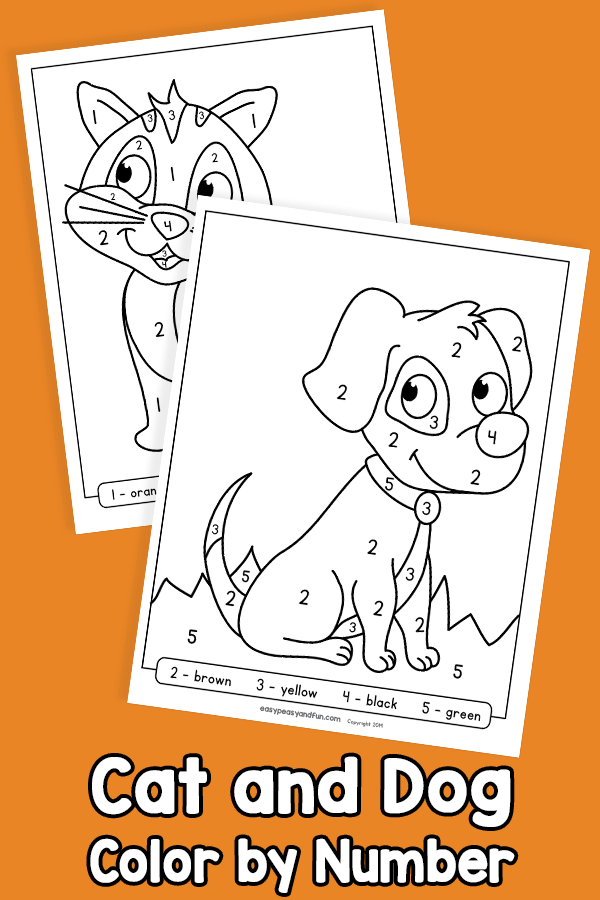 Cat And Dog Color By Number Easy Peasy And Fun Membership Cat And Dog Color By Number Easy Peasy And Fun Membership