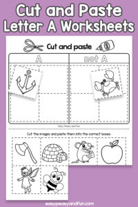 Cut and Paste Letter A Worksheets – Easy Peasy and Fun Membership