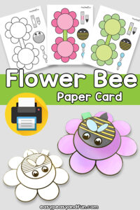 Flower Bee Paper Card Template – Easy Peasy and Fun Membership