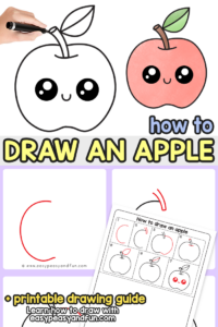 Apple Directed Drawing – How to Draw an Apple – Easy Peasy and Fun ...