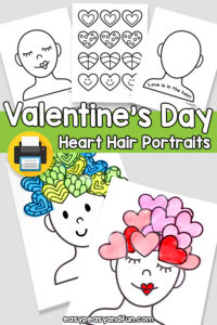 Heart Hair Portraits Valentine Craft Templates – Easy Peasy and Fun ...